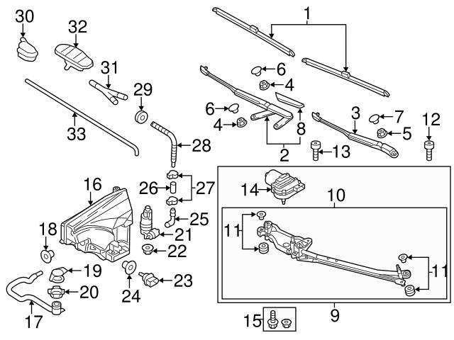 Genuine Porsche 958628077029B9 Windshield Washer Nozzle; Left - Porsche ...