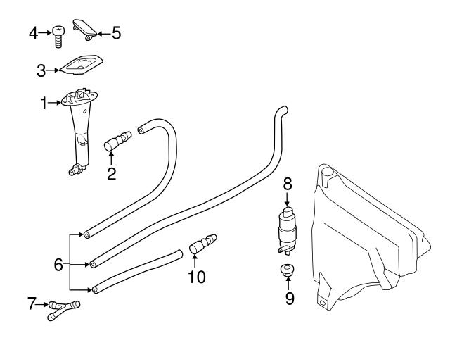 Genuine Porsche 95862818621 Headlight Washer Nozzle Bracket; Right ...