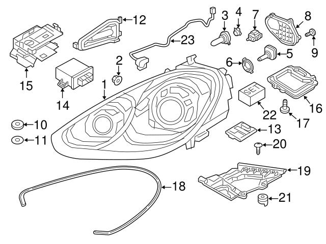 Genuine Porsche 95863116500 Headlight Bulb, Standard; Front, Left ...