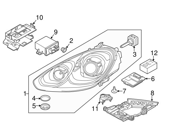 Genuine Porsche 95863121800 Headlight Bulb, Standard; Left, Right - Porsche