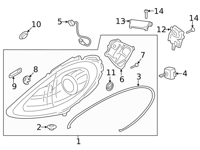 Genuine Porsche 95863121900 Headlight Bulb, Standard; Left, Right ...