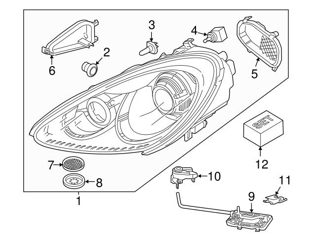 Genuine Porsche 95863123700 Headlight Bulb Cap; Left - Porsche