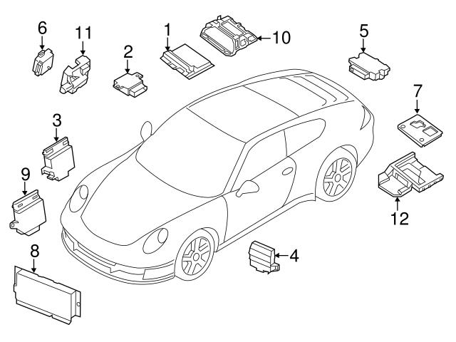 Genuine Porsche 958907279A Anti-Theft Alarm Control Unit; Rear ...