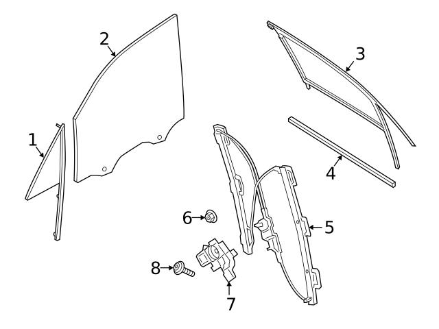 Genuine Porsche 95895980100 Power Window Motor; Right - Porsche