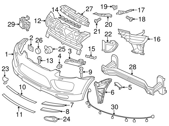 Genuine Porsche 958971095H Parking Aid System Wiring Harness; Front ...