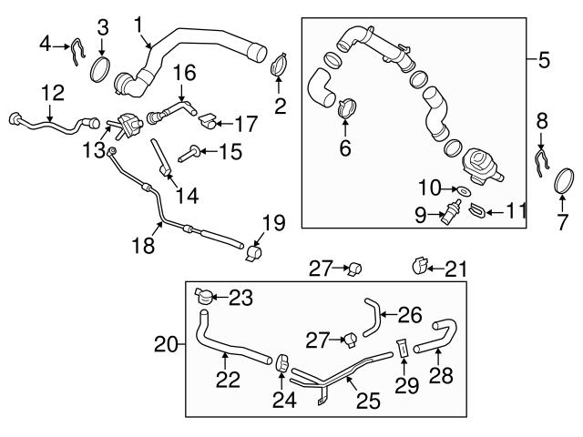 Genuine Porsche 95B121130A Radiator Coolant Hose - Porsche