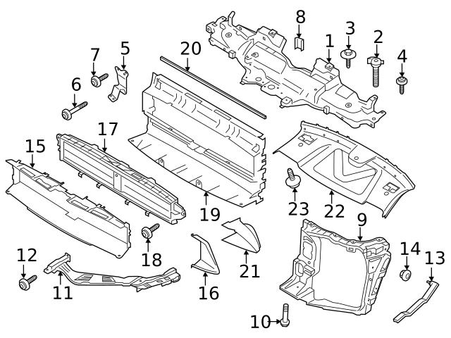 Genuine Porsche 95B121707F Radiator Support Air Duct - Porsche | 95B121707B