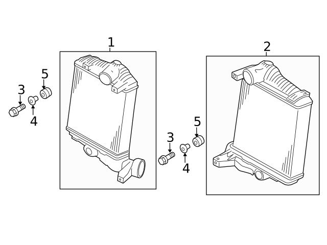 Genuine Porsche 95B145804F Intercooler; Right - Porsche | 95B145804D