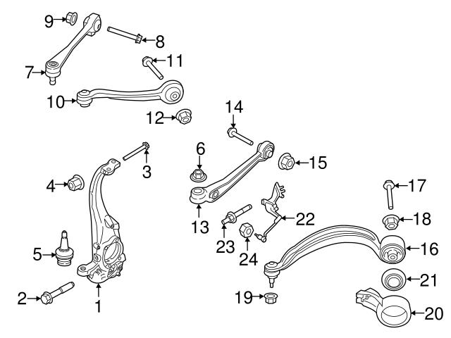 Genuine Porsche 95B407253F Steering Knuckle; Front Left - Porsche ...