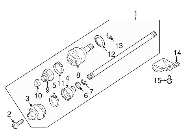 Genuine Porsche 95B501151 CV Joint Boot; Left Inner, Right Inner - Porsche