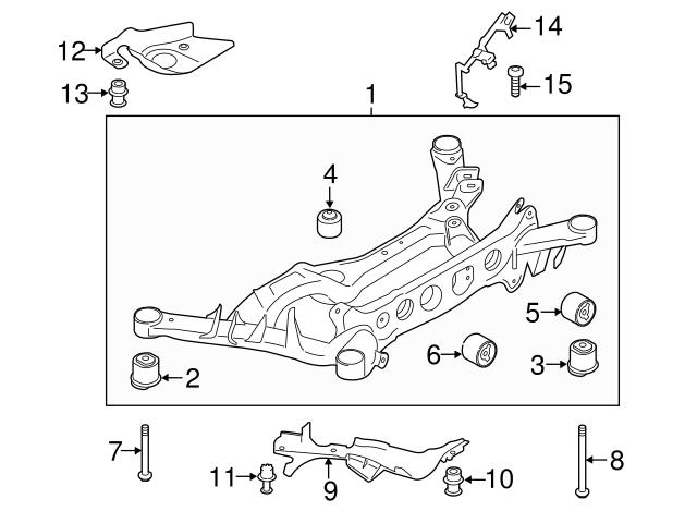 Genuine Porsche 95B599381A Suspension Crossmember Insulator; Front ...