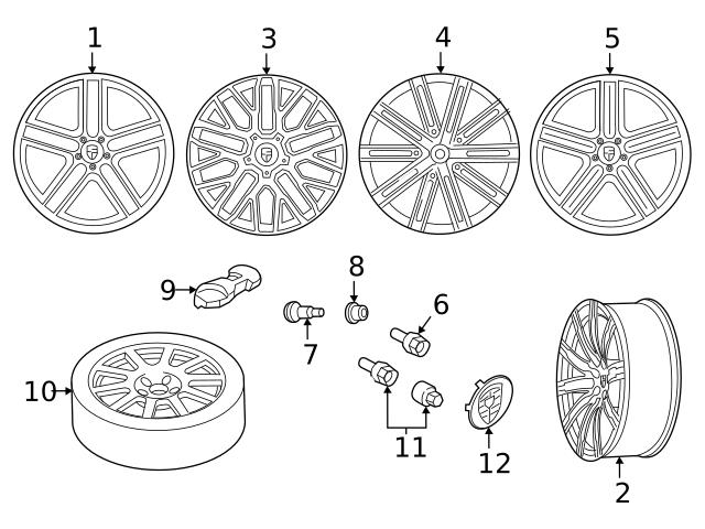 Genuine Porsche 95B601149E Wheel Cap - Porsche | 95B601149AOC6