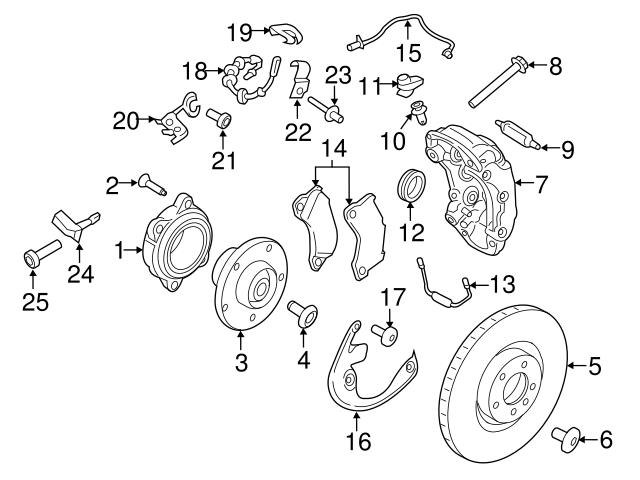 Genuine Porsche 95B615123F Brake Caliper; Front Left - Porsche | 95B615123