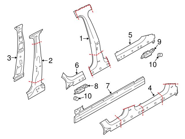 Genuine Porsche 95B802829B9B9 Vehicle Lifting Jack Bracket; Front Left ...