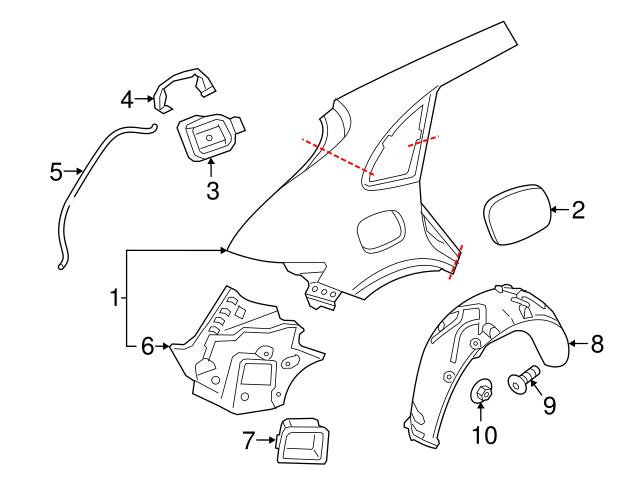 Genuine Porsche 95B809909 Fuel Filler Door - Porsche