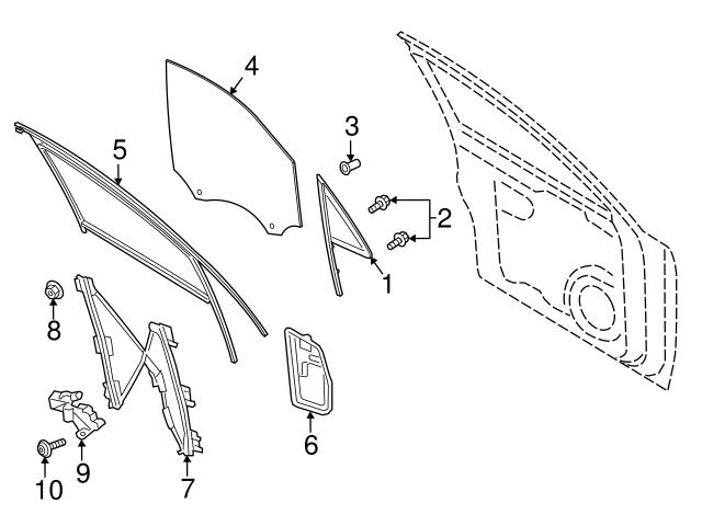 Genuine Porsche 95B837462B Window Regulator; Front Right - Porsche ...