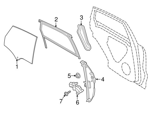 Genuine Porsche 95B839462B Window Regulator; Rear Right - Porsche