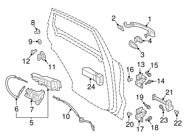Genuine Porsche 95B839885B Exterior Door Handle Base; Left - Porsche