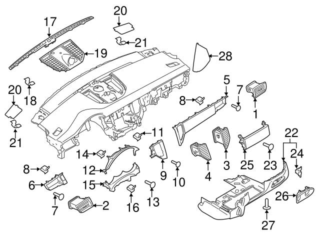 Genuine Porsche 95B857054F5Q0 Instrument Panel Trim Panel - Porsche ...