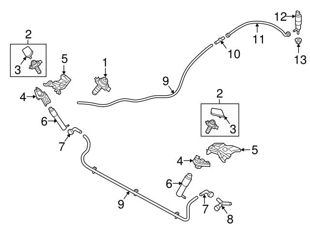 Genuine Porsche 95B955970 Headlight Washer Hose - Porsche