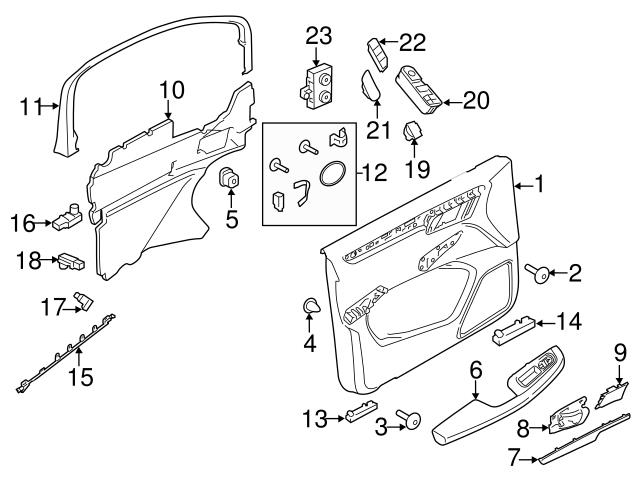 Genuine Porsche 95B962125 Door Lock Switch; Left - Porsche