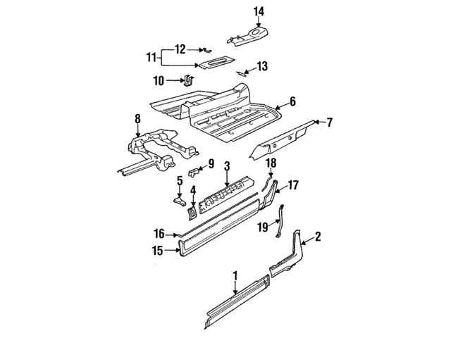 Genuine Porsche 96450102100 Rocker Panel; Left Inner - Porsche