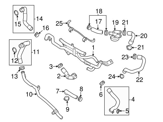 Genuine Porsche 97010643300 Radiator Coolant Hose - Porsche