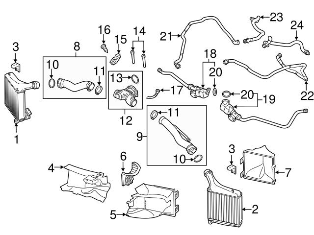 Genuine Porsche 97011017371 Turbocharger Intercooler Pipe; Left - Porsche