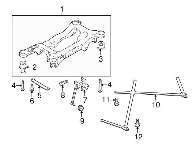 Genuine Porsche 97033125905 Suspension Crossmember Insulator; Left Rear ...