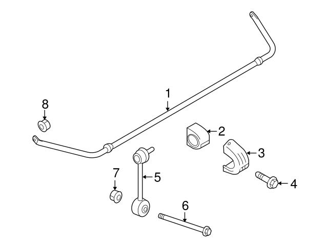 Genuine Porsche 97033379207 Stabilizer/Sway Bar Bushing; Left, Right ...