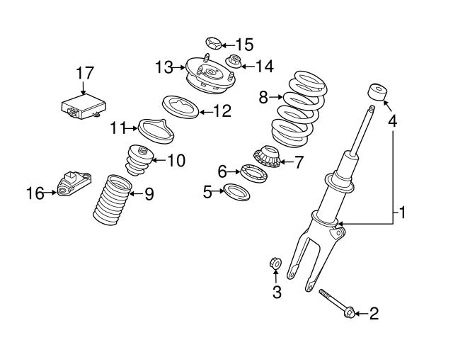 Genuine Porsche 97034330103 Strut Bumper; Left, Right - Porsche