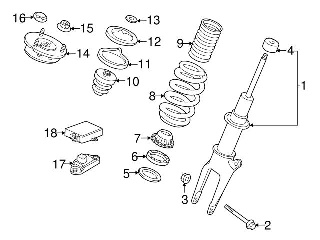 Genuine Porsche 97034334101 Strut Bellow; Left, Right - Porsche ...