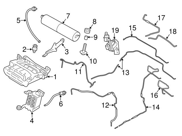 Genuine Porsche 97035827104 Suspension Air Compressor Line - Porsche