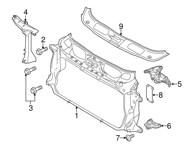 Genuine Porsche 97050451801 Bumper Cover Bracket; Right - Porsche