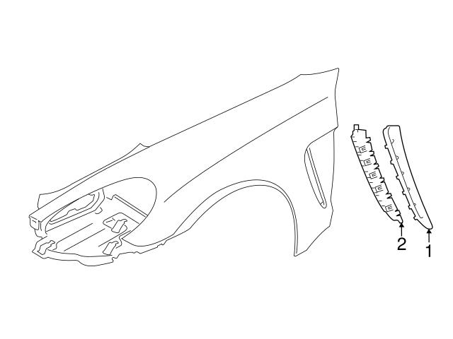 Genuine Porsche 970504633091E0 Fender Molding; Front Left - Porsche ...