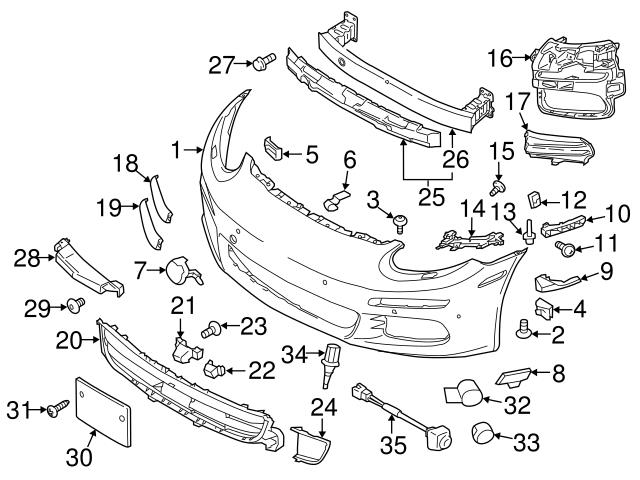 Genuine Porsche 970505541061E0 Grille Frame; Front Center - Porsche