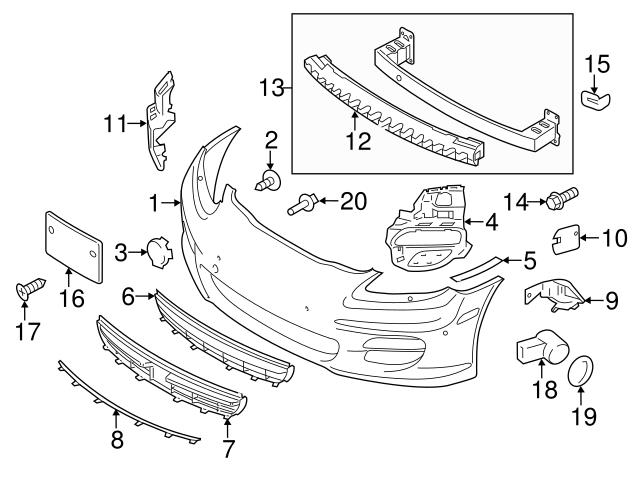 Genuine Porsche 970505985011E0 Bumper Cover Bracket; Left - Porsche