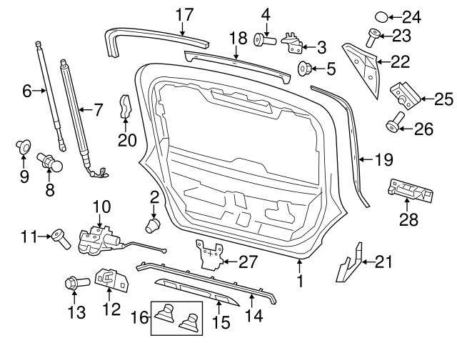 Genuine Porsche 97051215102 Liftgate Hinge; Left, Right - Porsche