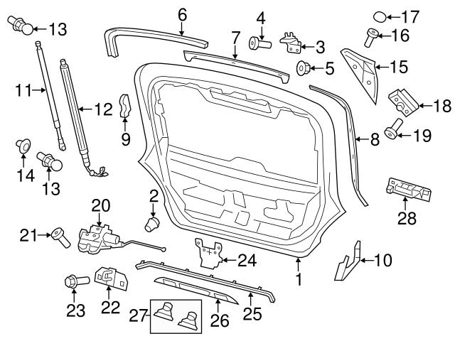 Genuine Porsche 97051284204 Hatch Seal; Right Outer - Porsche ...