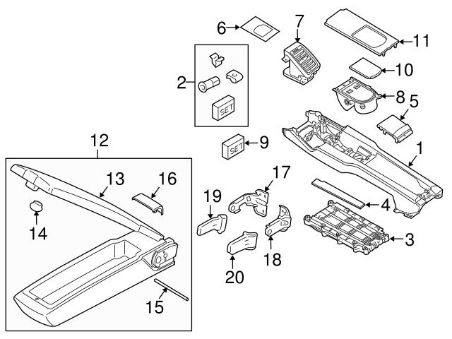 Genuine Porsche 97052260100OW7 Console Armrest - Porsche
