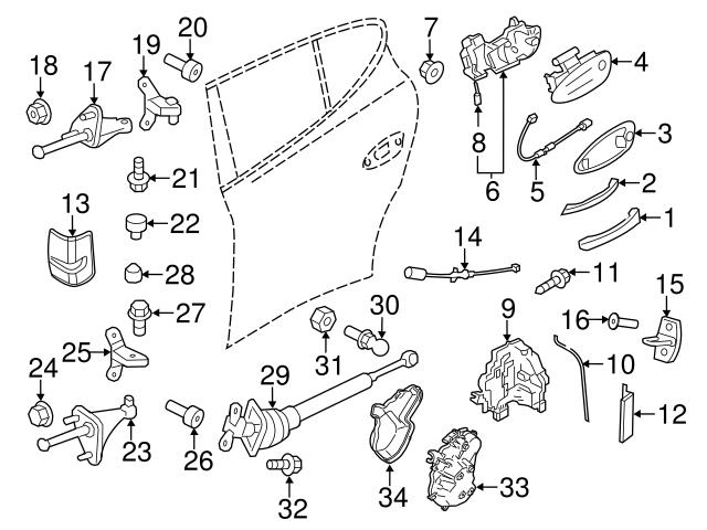 Genuine Porsche 97053615200 Door Check/Stop; Right - Porsche