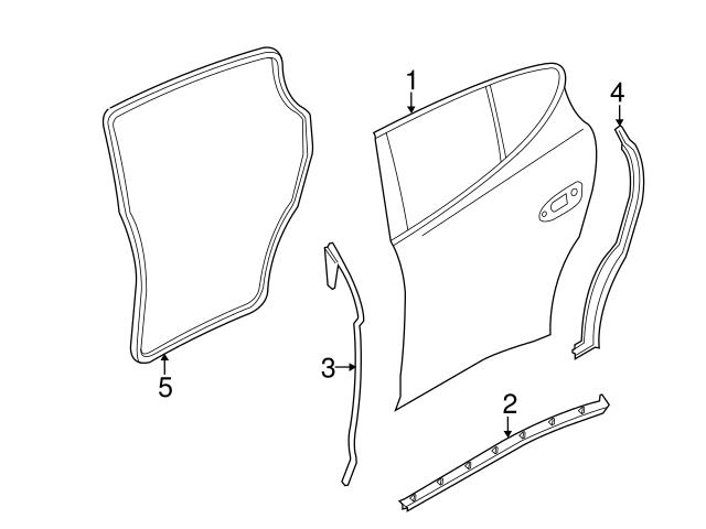 Genuine Porsche 97053653103 Door Seal; Left | 97053653100 97053653101 ...