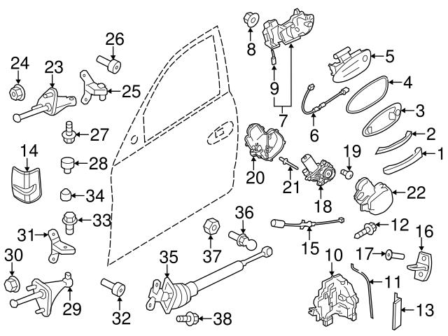 Genuine Porsche 97053715100 Door Check/Stop; Left - Porsche