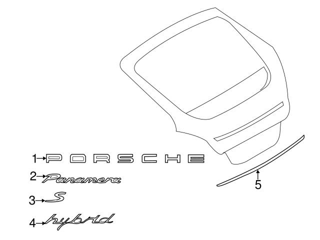 Genuine Porsche 97055924303 Hatch Emblem; Rear - Porsche | 97055924302