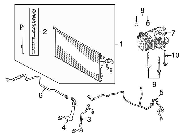 Genuine Porsche 97057309701 A/C Refrigerant Discharge Hose; Lower - Porsche