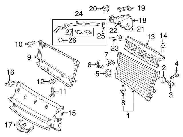 Genuine Porsche 97057532316 Radiator Support Air Duct; Lower - Porsche