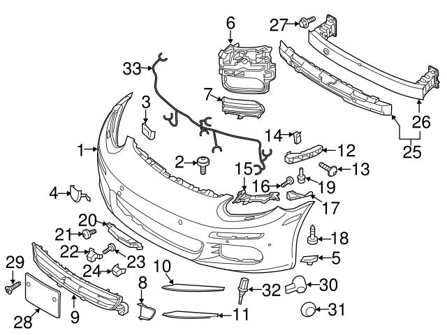 Genuine Porsche 97061255620 Parking Aid System Wiring Harness; Front ...