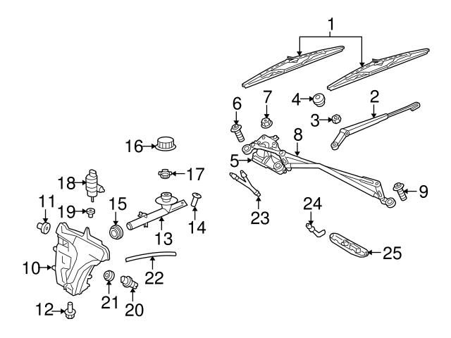 Genuine Porsche 97062807700 Windshield Washer Nozzle; Right Outer - Porsche