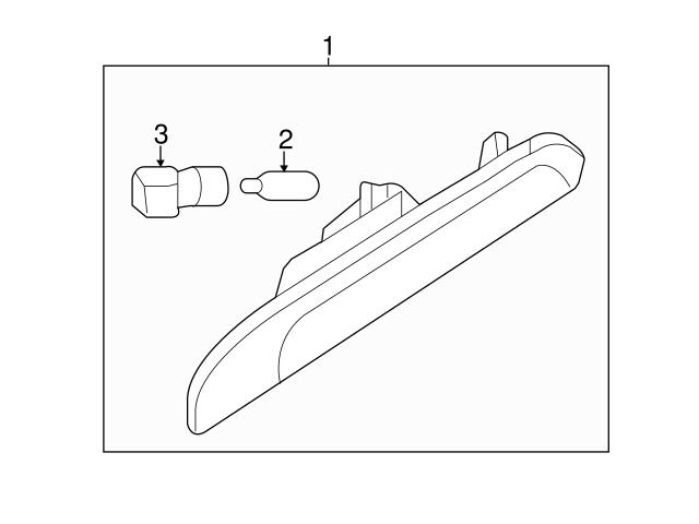 Genuine Porsche 97063103700 Side Marker Light; Front Left - Porsche