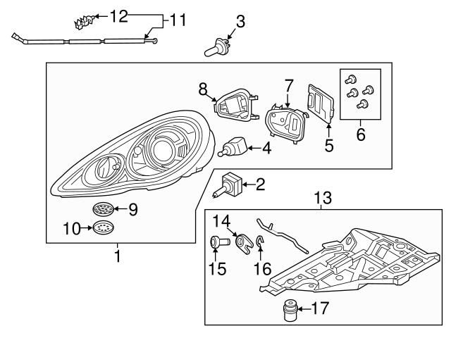 Genuine Porsche 97063113002 Headlight Housing Vent Tube; Right - Porsche